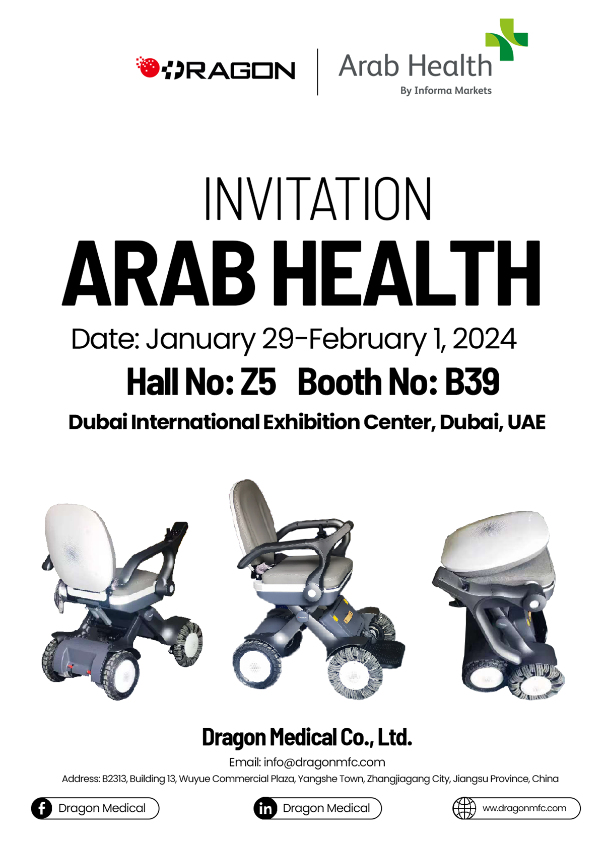 INVITATION ARAB HEALTH - Dragon Medical Co., Ltd.